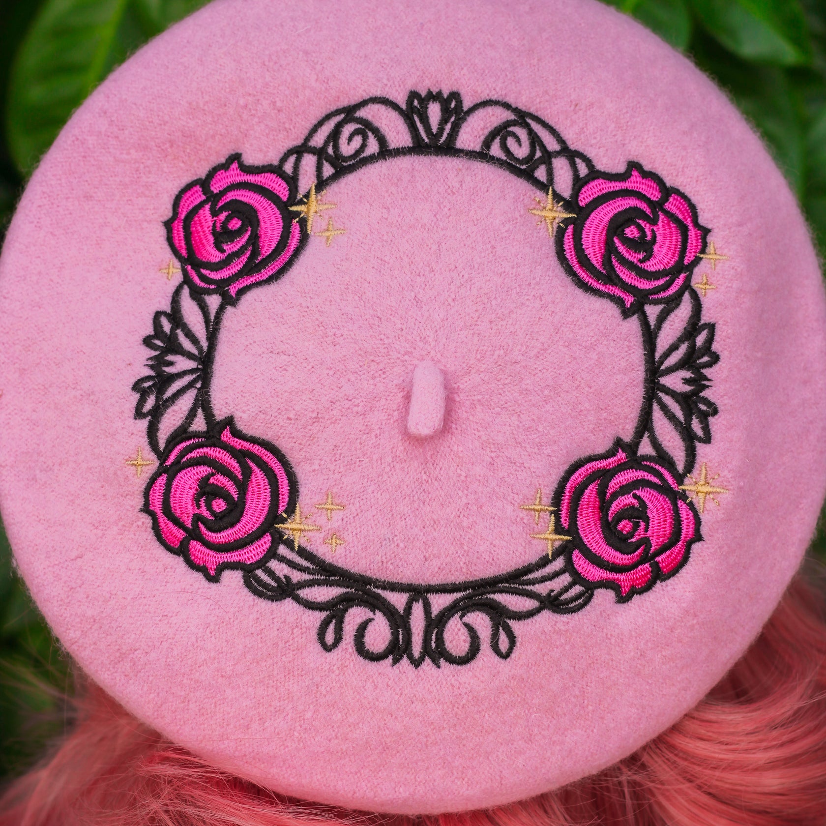 Revolutionary Rose Garden Embroidered Beret! – clammy heart