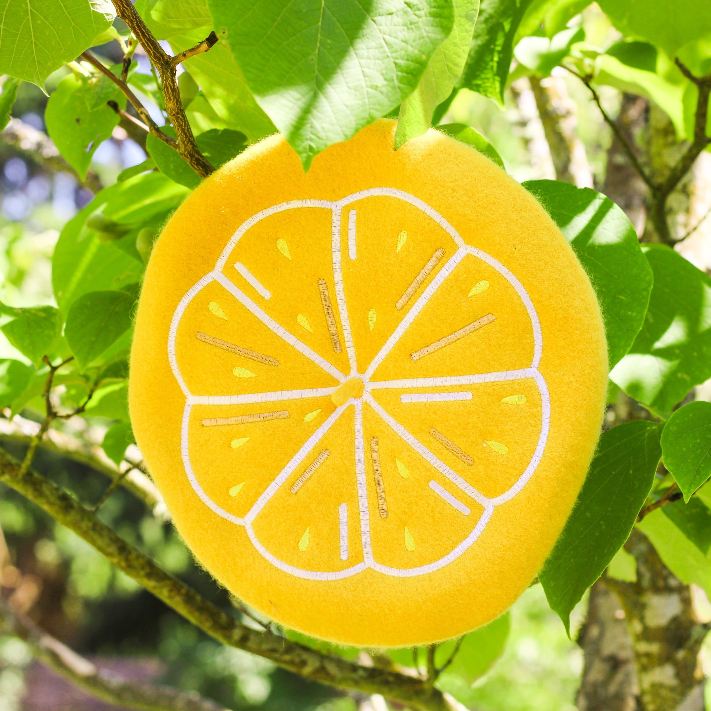 Citrus Slice Embroidered Beret! – clammy heart