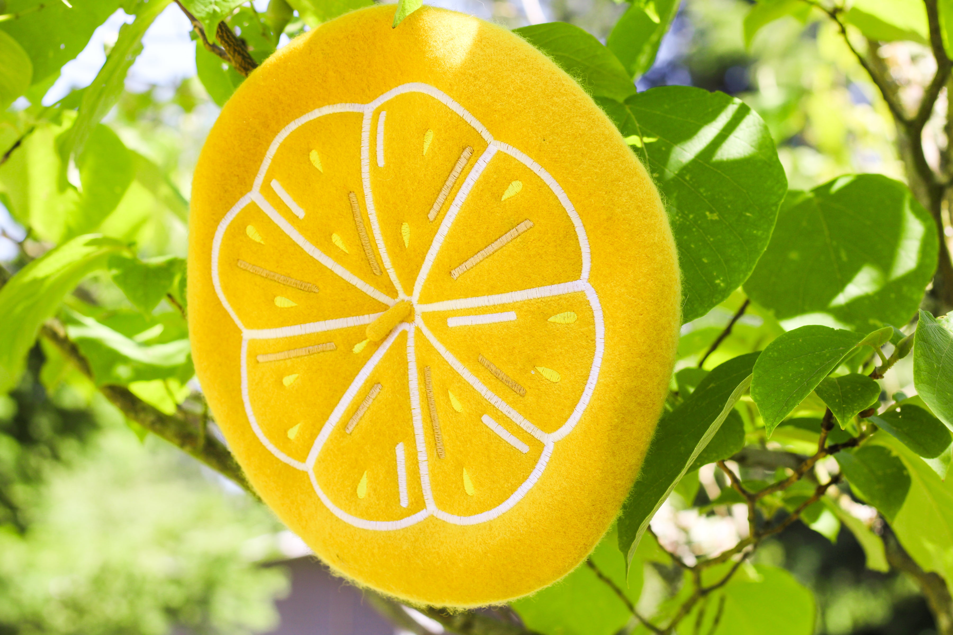 Citrus Slice Embroidered Beret! – clammy heart