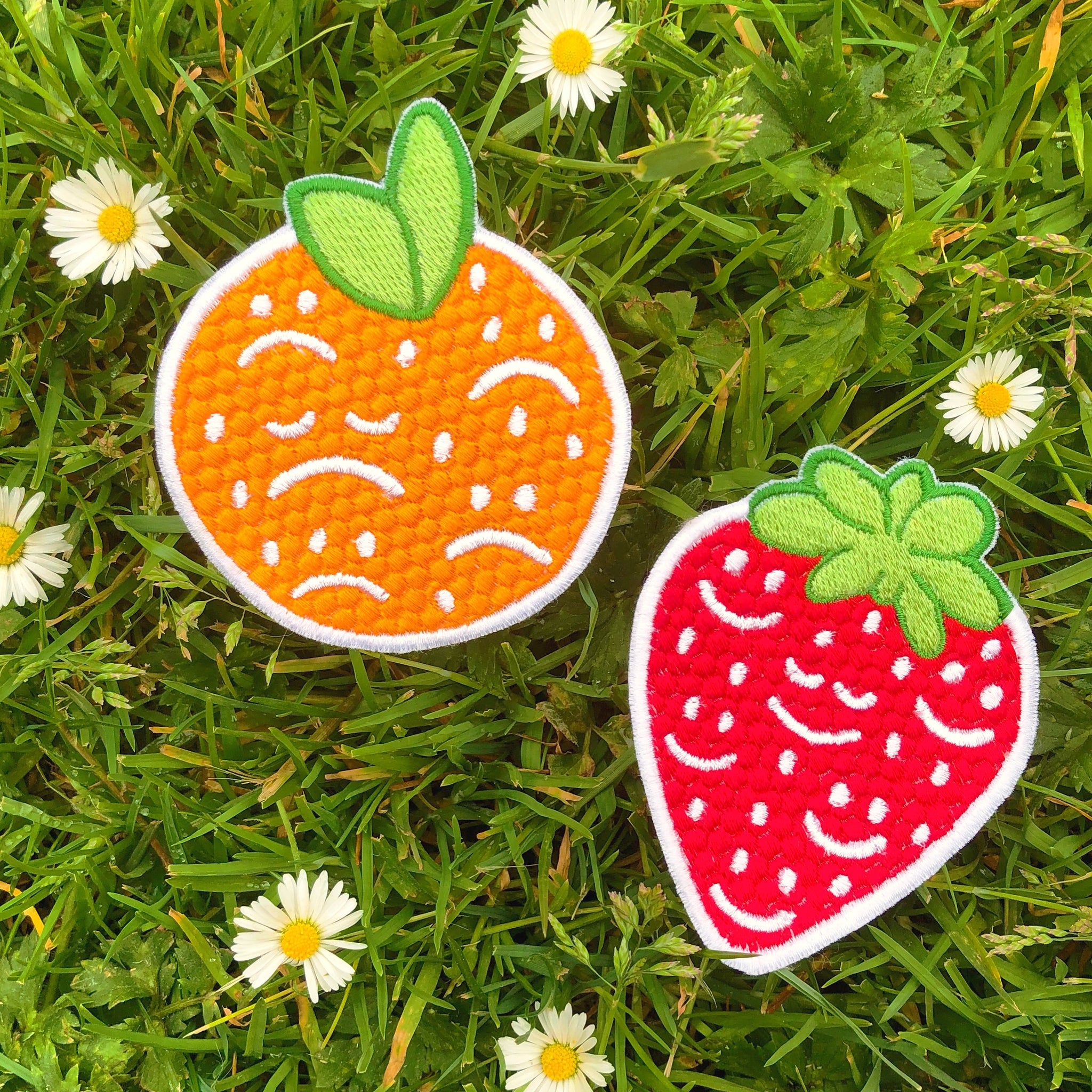 Sad Orange Embroidered Patch! – clammy heart